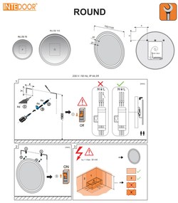 INTEDOOR Round zrcadlo s integrovaným LED osvětlením RU ZS 70 TF