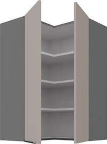 ARIA ta | horní kuchyňská skříňka 60x60 GN-90 2F (90°) rohová s policemi | VYSOKÁ | 60x60 cm | antracit/béžová