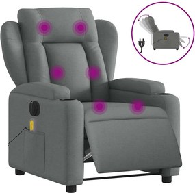 Elektrické masážní polohovací křeslo tmavě šedé textil 3204471
