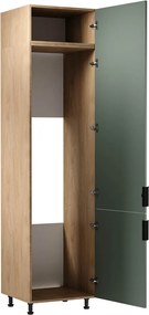 SORENTO pg | vysoká skříňka D60ZLN na vestavnou lednici | 60 cm | PRAVÁ | puccini/zelená