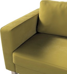 Potah na pohovku IKEA Karlstad, 3-místná, rozkládací barva zelená látka lesklé, sametová