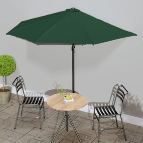vidaXL Marketos Slunečník na balkon hliníková tyč zelený 300 x 155 cm půlkruh