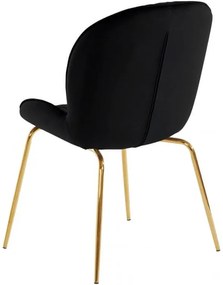 Danish style Jídelní židle Miranda (SADA 2 ks), samet, černá