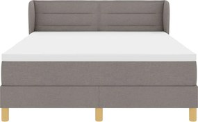 Postel s boxspringem s čelo Taupe 140 x 190 cm textil 3340147
