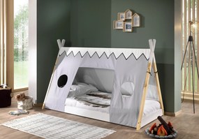 XXXLutz DĚTSKÁ POSTEL SE STŘÍŠKOU, 90/200 cm přírodní barvy, bílá MID.YOU - Dětské postele - 001315005101
