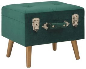 Stolička s úložným prostorem 40 cm zelená samet - Default Title