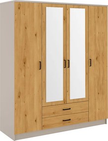 Skříň se zrcadlem 4d2s kašmír / dub artisan Kami