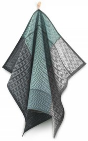 Kuchyňská utěrka 50x70 Pure tyrkysově šedá cikcak 9238/1 Zwoltex 23