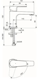 Ideal Standard Cerafine D Umyvadlová baterie, BlueStart, chrom BC683AA