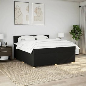 Box spring postel s matrací černá 200x200 cm textil 3289082