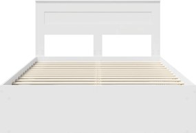 Rám postele s čelo Bílá 160 x 200 cm Masivní borové dřevo 3409735
