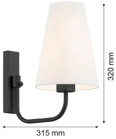 Argon 8376 - Nástěnná lampa SAFIANO 1xE27/15W/230V černá