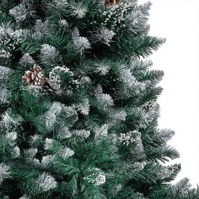 Umělý vánoční strom s LED a sadou koulí a šiškami 240 cm 3077533