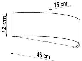 Nástěnné svítidlo Skala, 1x bílé textilní stínítko, (bílé sklo), (45 cm)