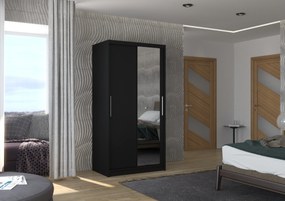 ADRK Furniture Posuvná skříň se zrcadlem BAROS 100 ADRK-SW-BAR-B-100