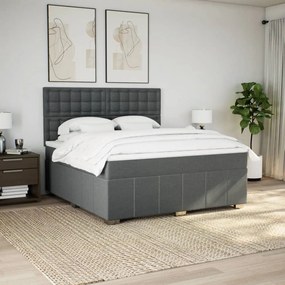 Box spring postel s matrací tmavě šedá 180x200 cm textil 3294062