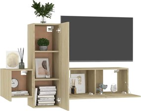 3dílný set TV skříněk dub sonoma kompozitní dřevo 3078969