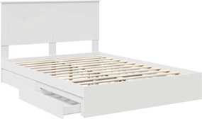 Postel s úložným prostorem Bílá 140 x 190 cm Kompozitní dřevo 3409545