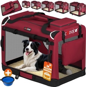 Box pro psa skládací XL 82x56x58cm tmavě červená