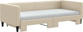 Válenda s přistýlkou a matracemi krémová 90 x 200 cm textil 3196600