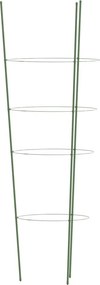 Opory pro zahradní rostliny se 4 kroužky 5 ks zelené 90 cm ocel 319375