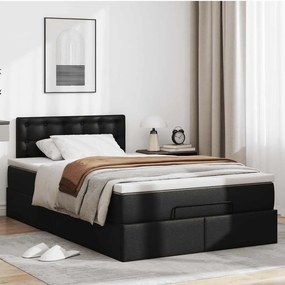 Osmanský rám postele s matrací černá 120x200cm umělá kůže 3311298