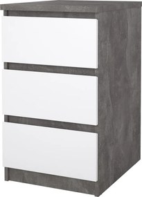 FALCO Komoda Simplicity 237 beton/bílý lesk