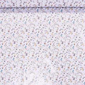 Ergis ubrus PVC s textilním podkladem 5744120 drobné kytičky, žluto hnědé, š.140cm (metráž)