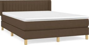 Box spring postel s matrací tmavě hnědá 140x190 cm textil 3130428