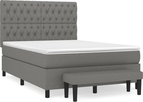 Box spring postel s matrací tmavě šedý 140 x 190 cm textil 3136830