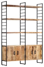 Petromila 4patrová knihovna 124 x 30 x 180 cm hrubé mangovníkové dřevo