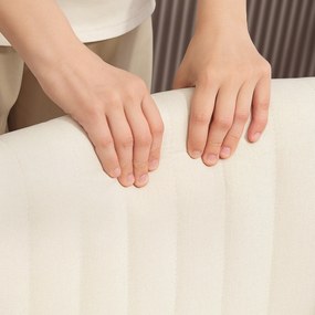 HOMCOM kancelářská otočná židle ve vzhledu lnu — výškově nastavitelná bez opěrek, široké sedadlo, nosnost až 120 kg, krémová