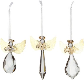 Villeroy&Boch Villeroy & Boch Winter Collage Accessories sada 3 skleněných závěsných ozdob Angel Gold
