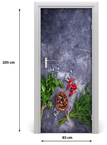 Fototapeta na dveře samolepící bylinky a koření 85x205 cm