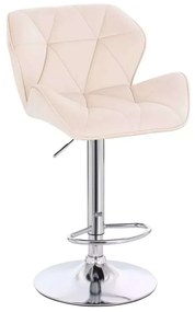 LuxuryForm DESIGN Barová židle MILANO VELUR na stříbrné kulaté podstavě - krémová