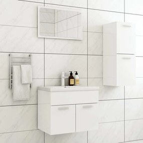 vidaXL Set koupelnového nábytku dřevotříska [3071001] Barva: bílá s vysokým leskem