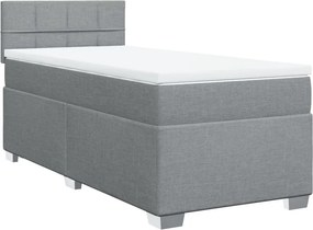 Box spring postel s matrací světle šedá 90x190 cm textil 3288043