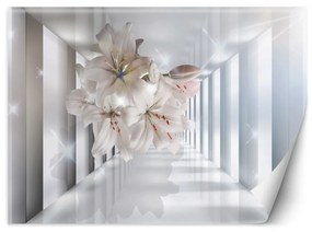 Fototapeta, 3D efekt Tunelové květiny - 350x245 cm
