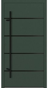 Hliníkové vchodové dveře FM Turen Premium P90 M22 BLACKLINE zelená RAL6009 Orientace dveří: Levé, otevírání dovnitř, Standardní rozměr dveří včetně rámu: 100 cm x 200 cm - vnější rozměr rámu