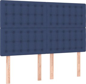 Box spring postel s matrací a LED modrá 140x200 cm textil 3135763