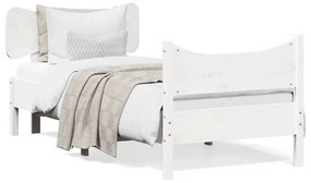 Rám postele s čelem bílý 90 x 200 cm masivní borové dřevo,  3216391