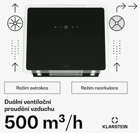 Klarstein AlizeEdge digestoř, Touch, Flat, Silent, Built-in, A+