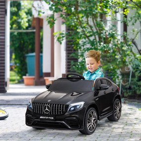 Dětské vozidlo HOMCOM 12V Mercedes-Benz AMG GLC63S COUPE licencovaný elektrický automobil s dálkovým ovládáním a bezpečnostními pásy, 2 x 35W motory,