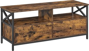TV skříň se 2 zásuvkami 120 x 50 x 40 cm rustikální hnědá