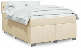 Box spring postel s matrací krémová 140x190 cm textil 3288202