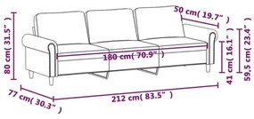 Petromila 3místná pohovka vínová 180 cm samet