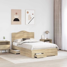 Rám postele s čelo Sonoma dub 135 x 190 cm Kompozitní dřevo 3413614