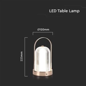 LED Stmívatelná stolní lampa LED/1W/5V 3000-6000K 1800 mAh zlatá
