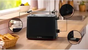 Bosch MyMoment TAT3M123 černá / Topinkovač / 950 W / 2 topinky / centr