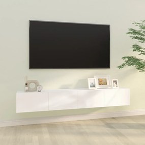 Nástěnné TV skříňky 2 ks bílé 100x30x30 cm kompozitní dřevo
